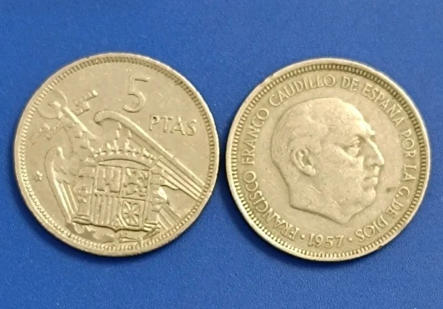 🇪🇸 SPAGNA 🇪🇸 Moneta Coin 25 Ptas Pesetas 1957 Francisco Franco Pre Euro ...