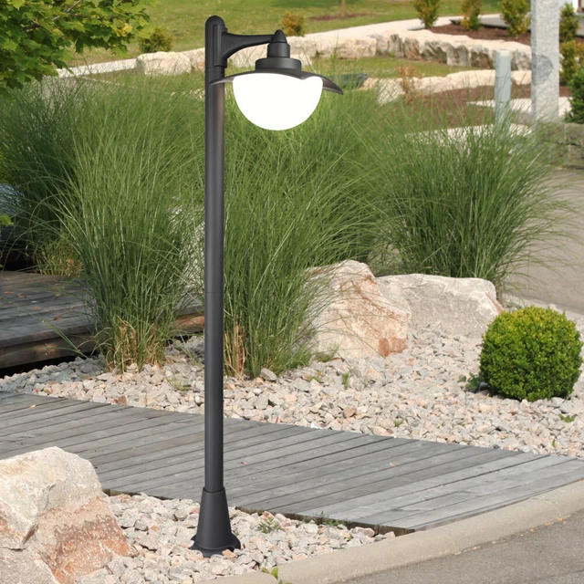 LED JARDIN LANTERNE Aluminium sur Pied Lampe Routes Éclairage Véranda ...