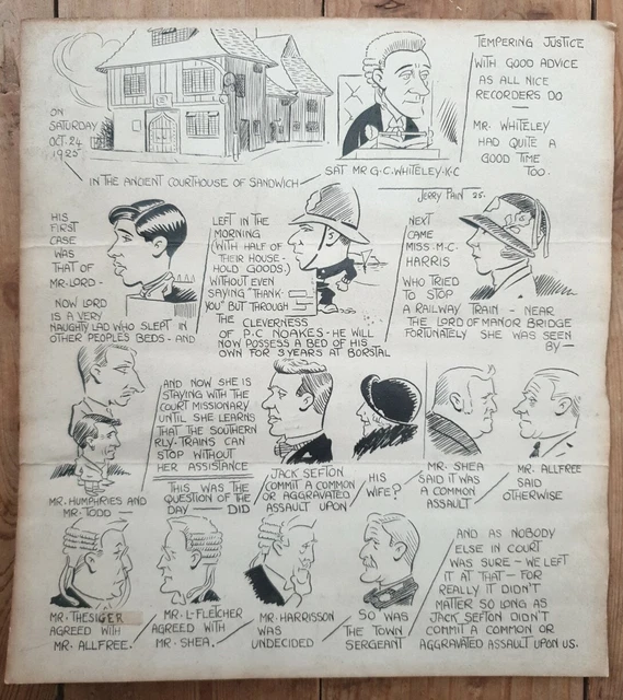 1920'S COMIC STRIP Hand Drawn Black Ink Cartoon Strip Signed Jerry Pain ...
