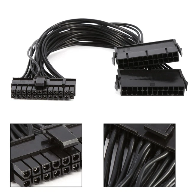 24PIN MINING DUAL PSU Adapter ATX Power Supply Cable Connector For ...