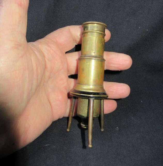 RARE MODELE ANTIQUE Microscope Botaniste ? Brass France Pocket EUR 249 ...