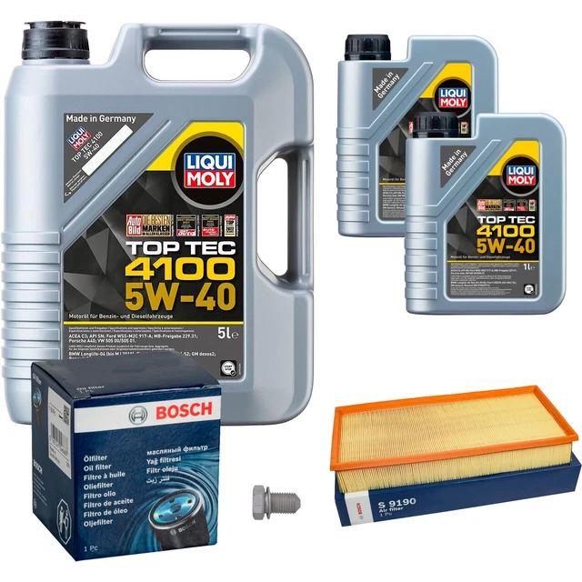BOSCH INSPECTION SET 7 L Huile Liqui Moly Top Tec 4100 5W-40 pour VW Touareg EUR 127,95 ...