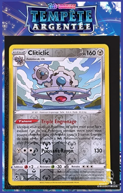 CARTE POKÉMON CLITICLIC 125/195 Rare Reverse EB12 Tempête Argentée FR EUR 2,99 - PicClick FR