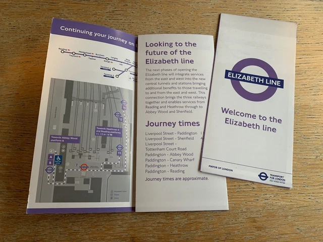 TFL LEAFLET: WELCOME to the Elizabeth line - May 2022 £1.25 - PicClick UK