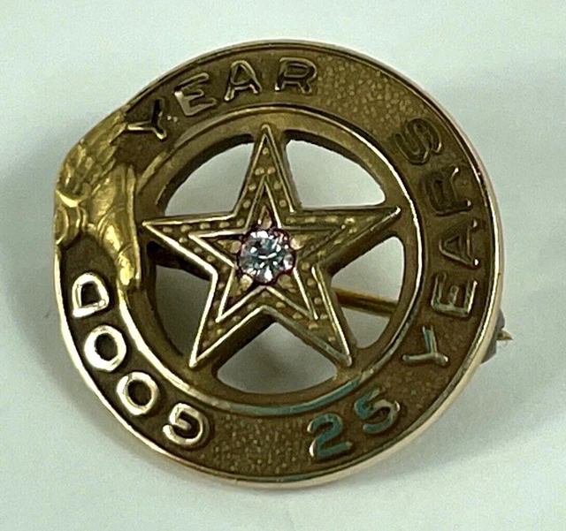 GOODYEAR 25TH ANNIVERSARY Pin 10 k Gold, Star Pin w/ Diamond, oTo £127. ... GOODYEAR 25TH ANNIVERSARY Pin 10 k Gold, Star Pin w/ Diamond, oTo £127. ...