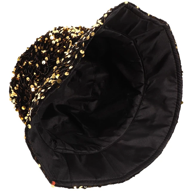 SEQUINS HAT PARTY Decorative Hat Stage Performance Bucket Hat Cosplay ...