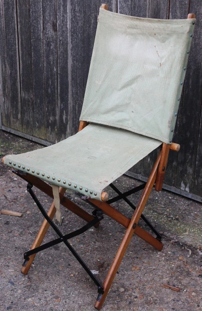 WW2 BRITISH ARMY Officers Folding Campaign Field Chair by E. Atkins ...