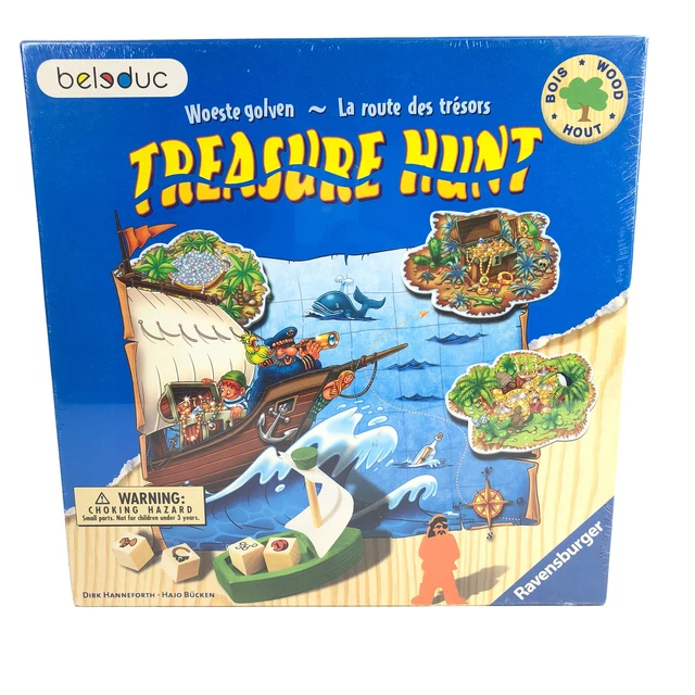 RAVENSBURGER TREASURE HUNT Board Game 2003 Complete Ship Pirate Wood ...