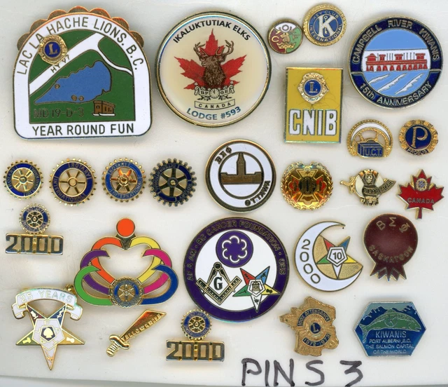 26 FRATERNAL LAPEL Pins Eastern Star Lions Masonic Elks Rotary Forester ...