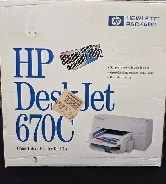 VINTAGE HP DESKJET 670C Inkjet Printer New NOS £224.36 - PicClick UK