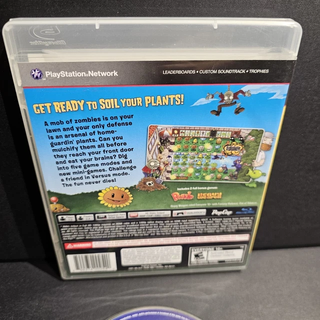 PLANTS VS. ZOMBIES (Sony PlayStation 3 PS3, 2011) No Manual - GOOD DISC ...