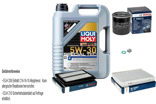 BOSCH INSPECTION SET 5 L Liqui Moly Spécial Tec F 5W-30 pour Nissan Qashqai II EUR 108,42 ...