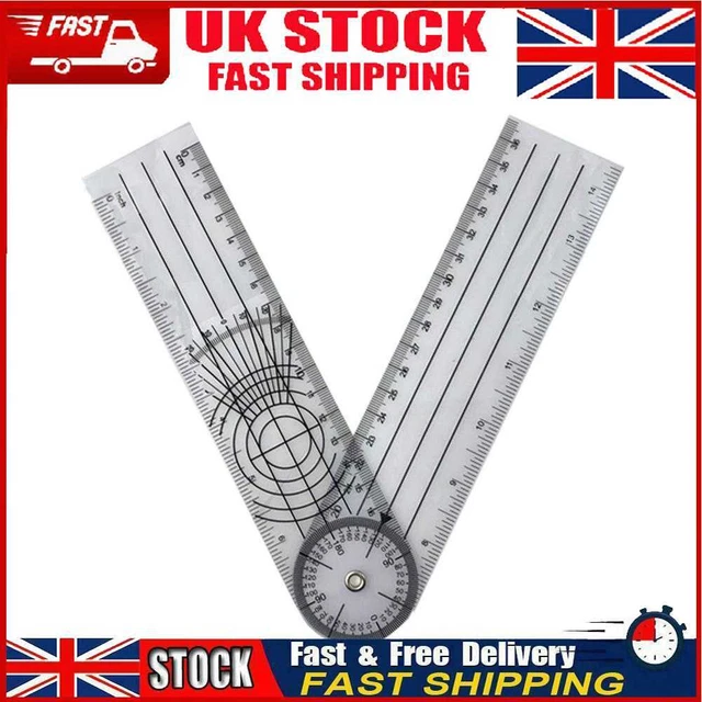 360 DEGREE ANGLE Ruler Professional Protractor Orthopedics Tool for ...