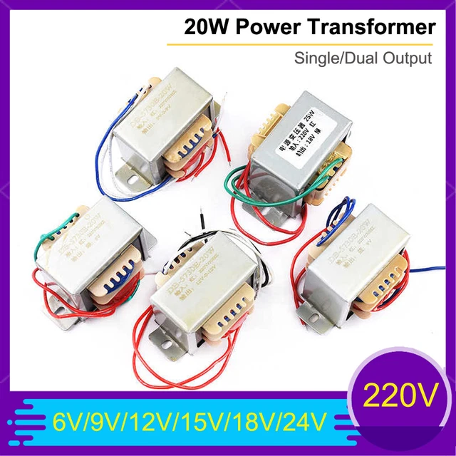 20W POWER TRANSFORMER 220V Output 6V/9V/12V/15V/18V/24V AC Single/Dual ...