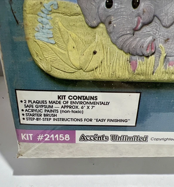 NEW WEE CRAFT Noah’s Ark Simple To Paint Kit Wall Plaques 2 Pc Set ...