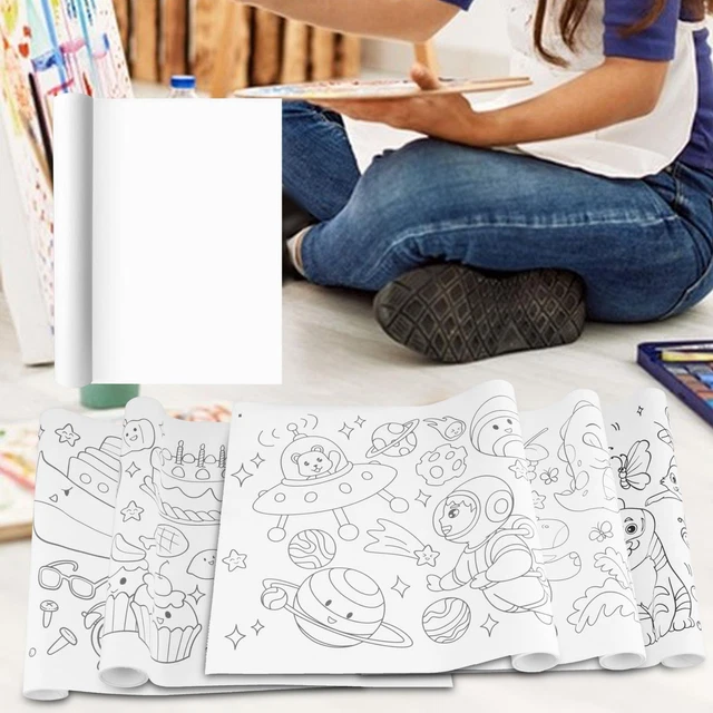 CHILDREN COLORING ROLL Graffiti Drawing Art Paper for Teaching Crafting ...