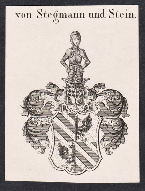 STEGMANN PIERRE ARMOIRIES Coat Of Arms Héraldique Heraldry Gravure sur ...