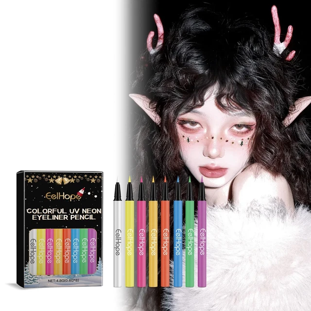 KIT EYE-LINER UV néon accrocheur 8 nuances parfait pour les événements ...