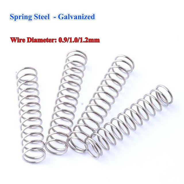 GALVANIZED COMPRESSION SPRING Wire Dia 0.9/1/1.2mm Pressure Springs ...