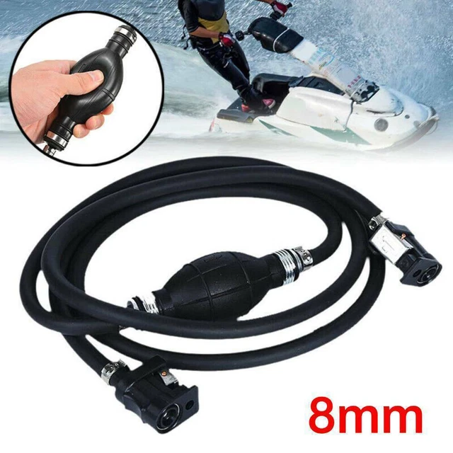 8MM 2M FUEL Line Gas Hose Primer Bulb Outboard Motor Tank Connector For ...