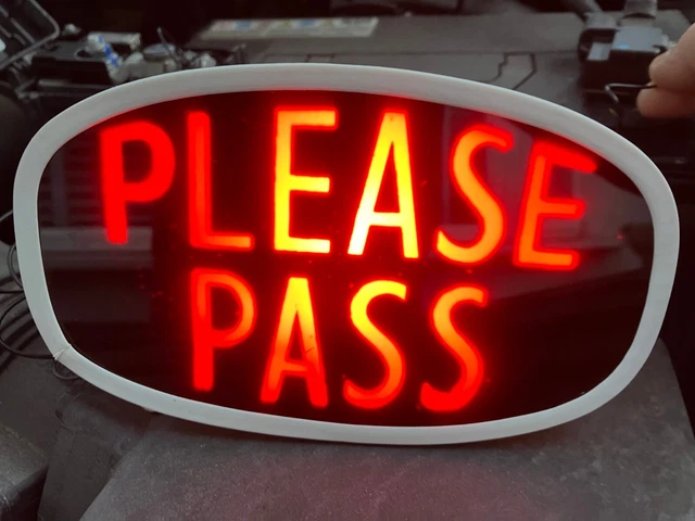 VINTAGE NOS PLEASE PASS sign Isetta Messerschmitt Heinkel VW T2 Camper ...