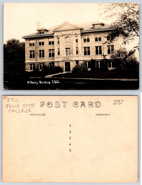AMES IOWA STATE COLLEGE DAIRY BUILDING ISC RPPC Postcard j664 $61.36 ...