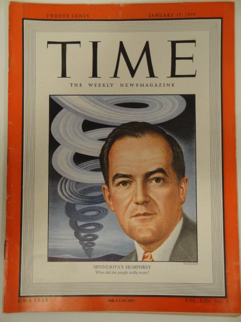 TIME MAGAZINE JANUARY 17 1949 Hubert Humphrey £25.24 - PicClick UK