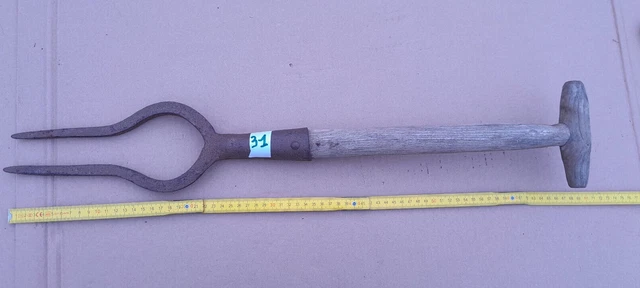 ANTIQUE TOOL - WROUGHT IRON BEET FORK £8.36 - PicClick UK