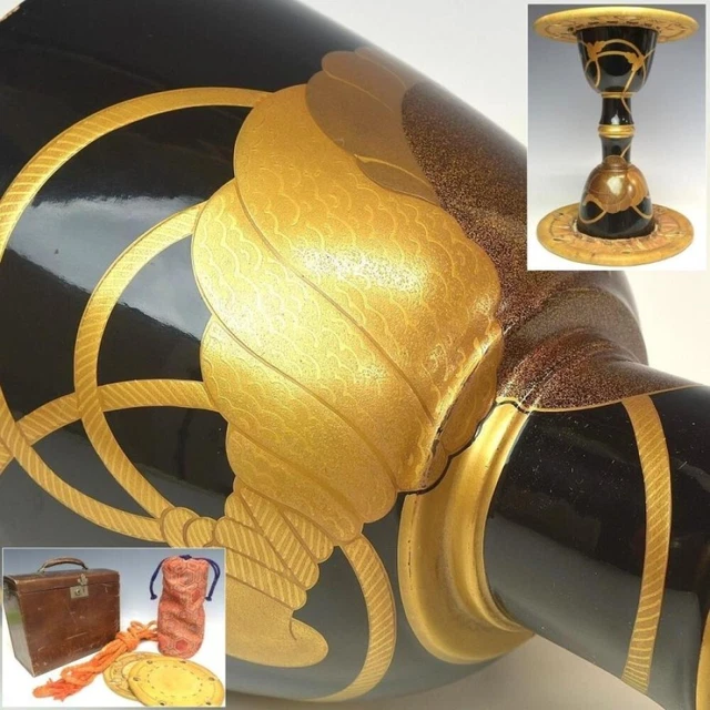 TSUZUMI JAPANESE INSTRUMENT Horagai Gold Makie Drum 28.5cm Large Japan ...