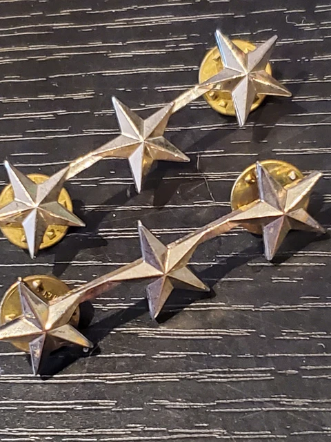 WWII TO 1960S US Army Lt General Officer Collar Pin Insignia Set L@@K ...