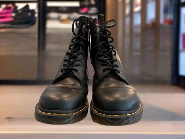 DR. MARTENS MEN`S 1460 Smooth Mono Black Leather Boots Size - US Size ...