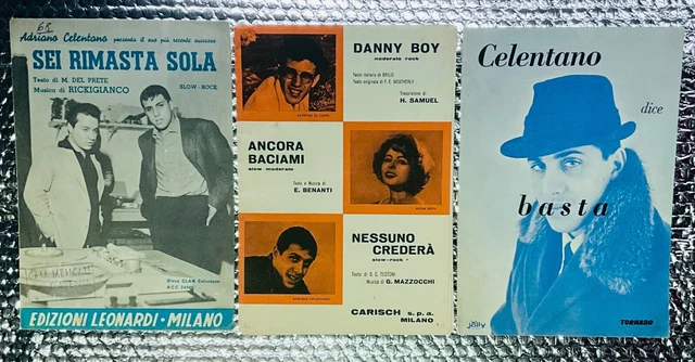 ADRIANO CELENTANO RARO LOTTO 3 SPARTITI SEI RIMASTA SOLA NESSUNO ...