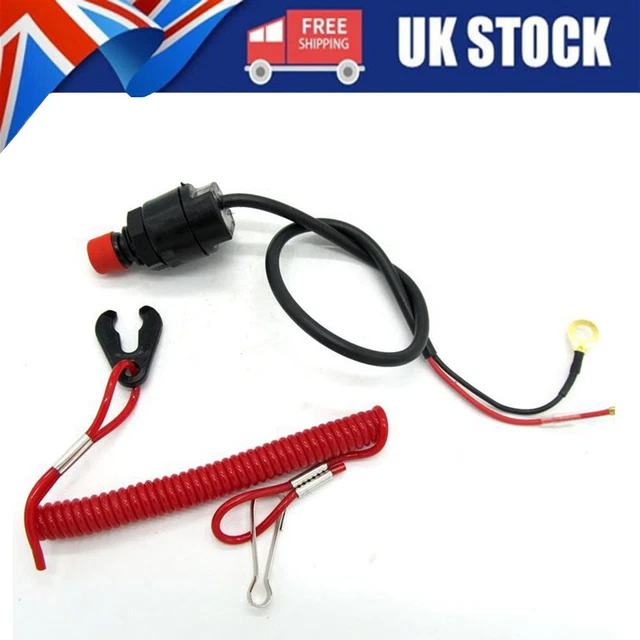GENERAL BOAT OUTBOARD Engine Motor Kill Stop Switch w/ Safety Tether ...
