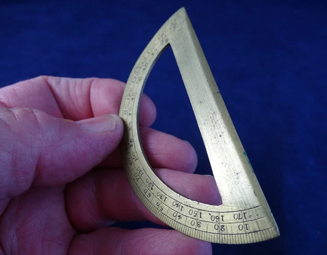 LOVELY OLD ANTIQUE Brass Protractor from Georgian Etui Drawing Set £17. ...