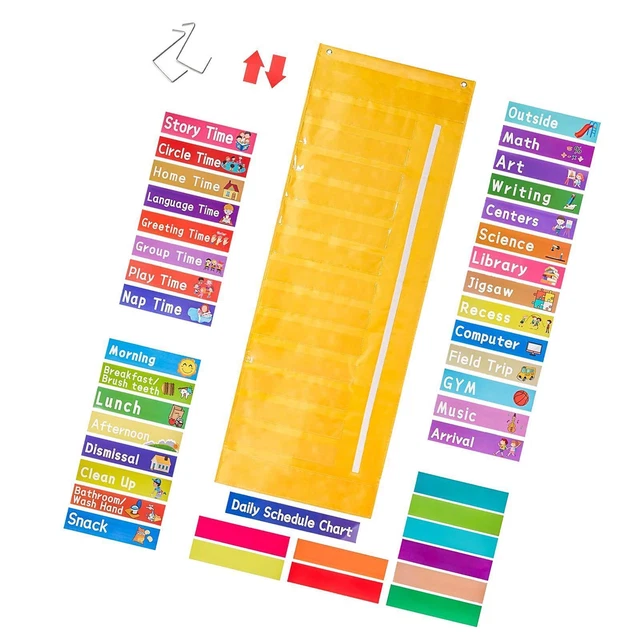 DAILY SCHEDULE POCKET Chart Classroom Chart for Preschool Classroom ...