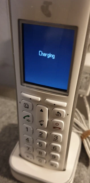TELSTRA T-VOICE 503 Handset. Charging Cradle & AC Adapter Colour White ...