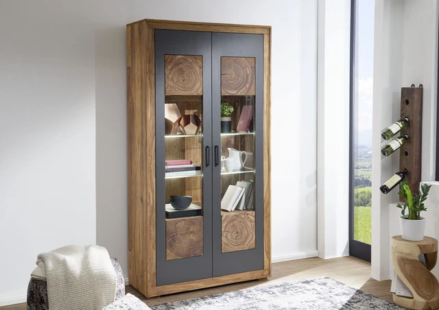 Vitrine Schwarz Holz