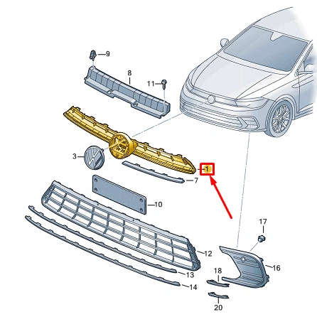 NEW VW POLO AW MK6 Radiator Grille 2GS853651CRYP £208.67 - PicClick UK