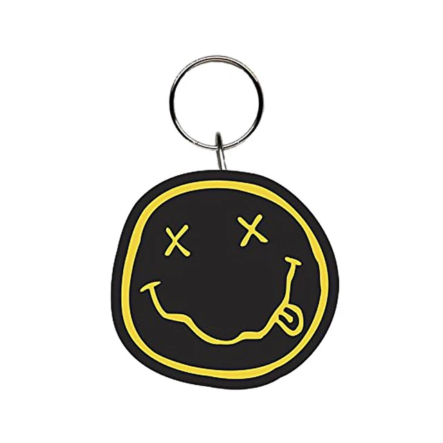 GENUINE NIRVANA ICONIC Smiley Face Logo Rubber Keyring Keychain Key Fob Gift £2.99 - PicClick UK