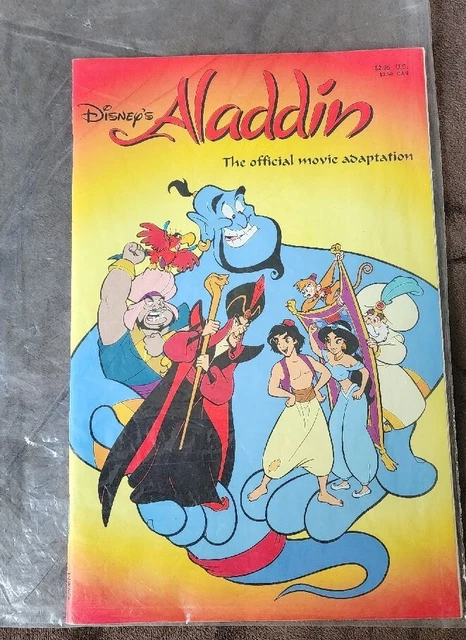 VINTAGE DISNEY ALADDIN Movie Book Original Adaptation Comic Book Novel ...
