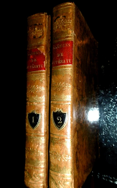 CHARLES BATTEUX-ELEMENS DE Litterature-1819-2 Tomes Complet-Relie EUR ...