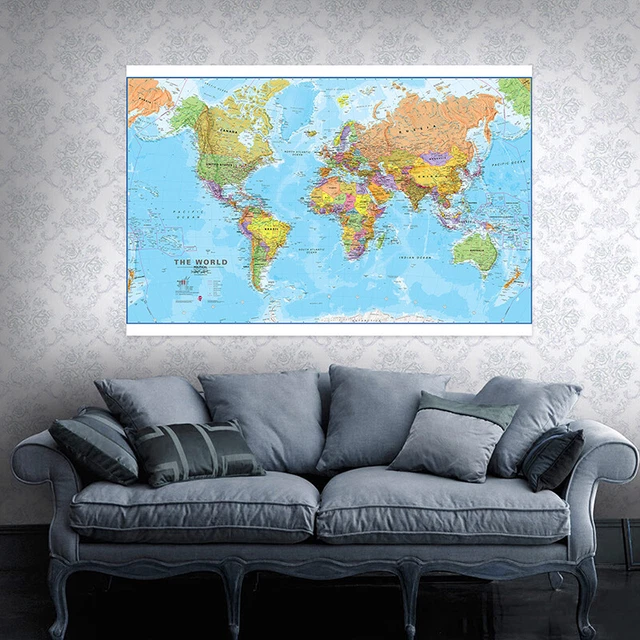 MAP OF THE World Atlas Political Map Backdrop Poster Art Prints 5x3ft map-of-the-world-atlas-political-map-backdrop-poster-art-prints-5x3ft