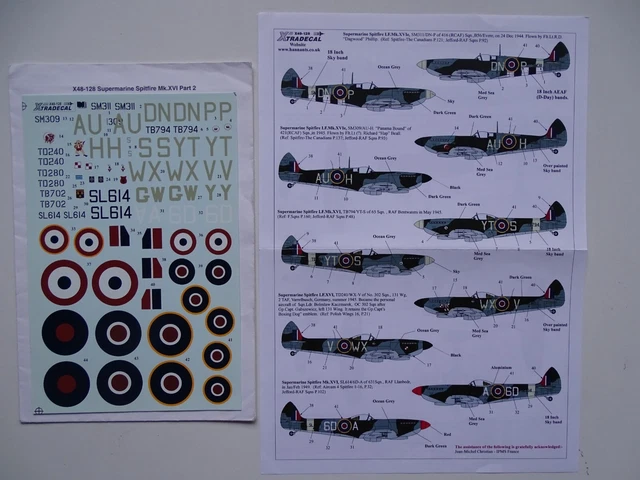 XTRA DECALS 1/48 Supermarine Spitfire Mk. XVI Pt. 2 EUR 10,00 - PicClick FR