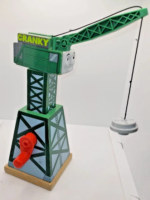 THOMAS & FRIENDS Wooden Railway CRANKY THE CRANE Sodor Cargo Car Train ...