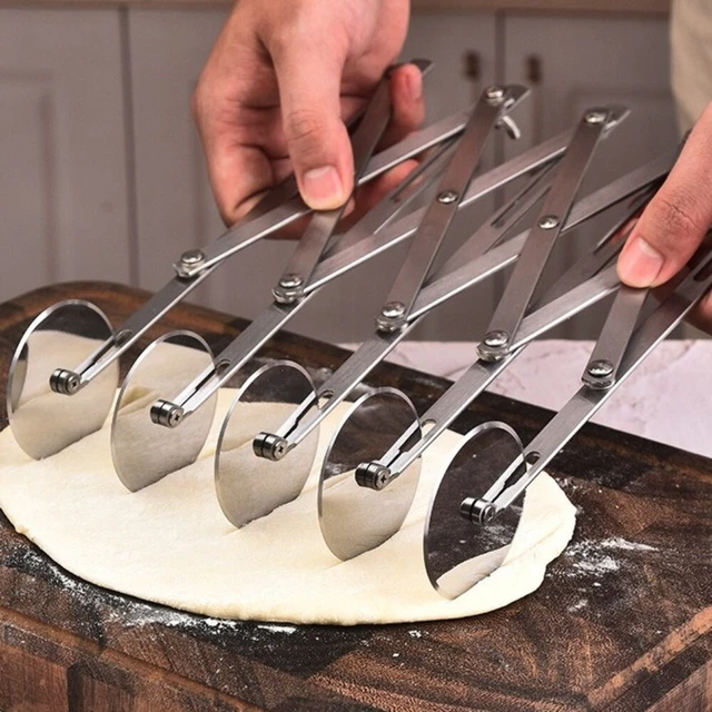 5 WHEELS PASTRY Cutter Pizza Baking Dough Divider Pasta Roller ...