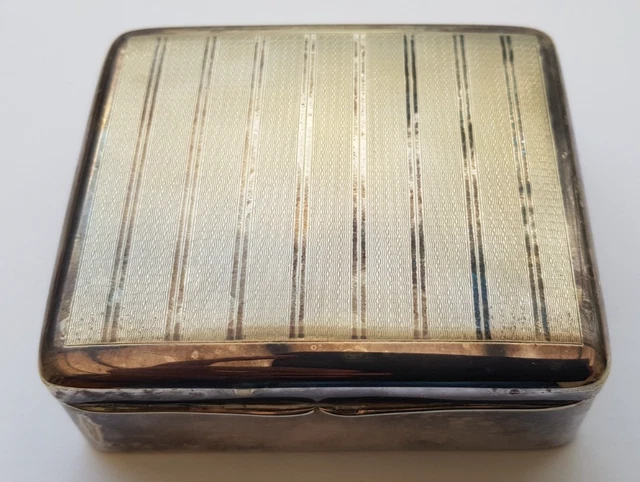 ANTIQUE SILVER ENGINE-TURNED German ALPACCA Cigarette Box 160.66g £139. ...