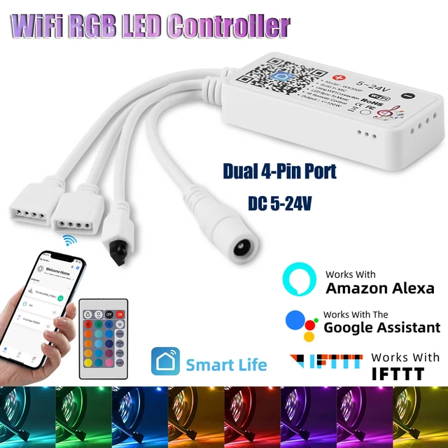 24 KEY IR Remote Controller RGB Control Box DC 24V For LED 3528/5050 ...