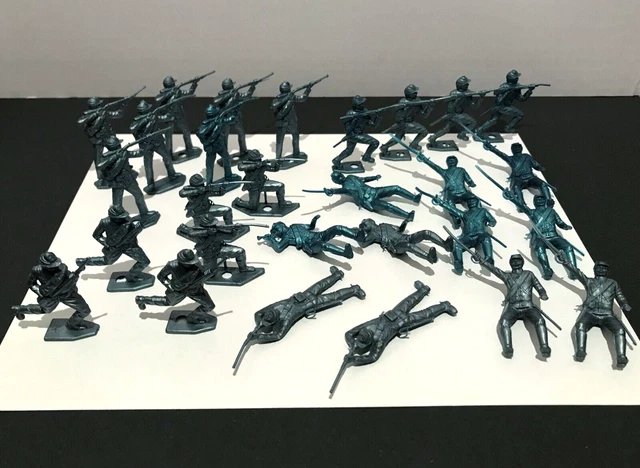 VINTAGE 1960'S MPC - Plastic Civil War Soldiers Lot X 28 - Metallic ...