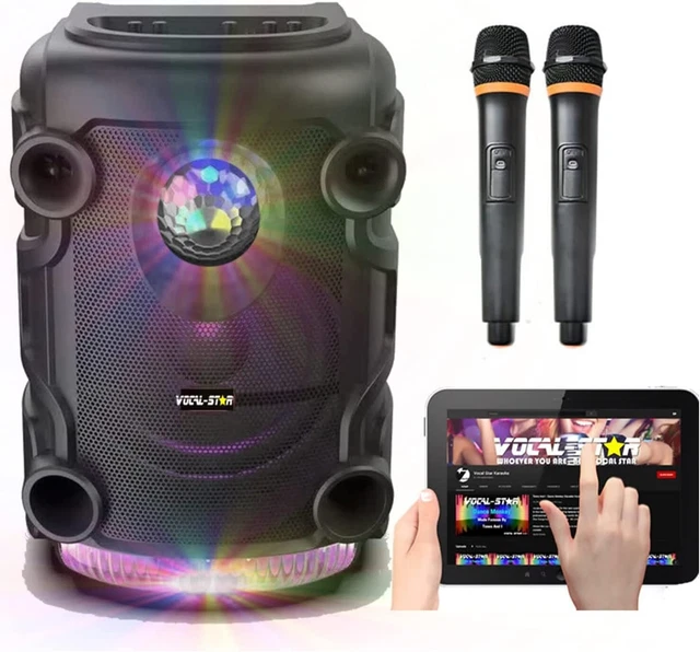 VOCAL-STAR VS-PPA PORTABLE Bluetooth Karaoke Speaker 300w, 2 Mics ...