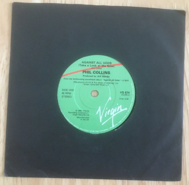 PHIL COLLINS, AGAINST All Odds. Mike Rutherford. 7" Vinyl Single. 1984 ...